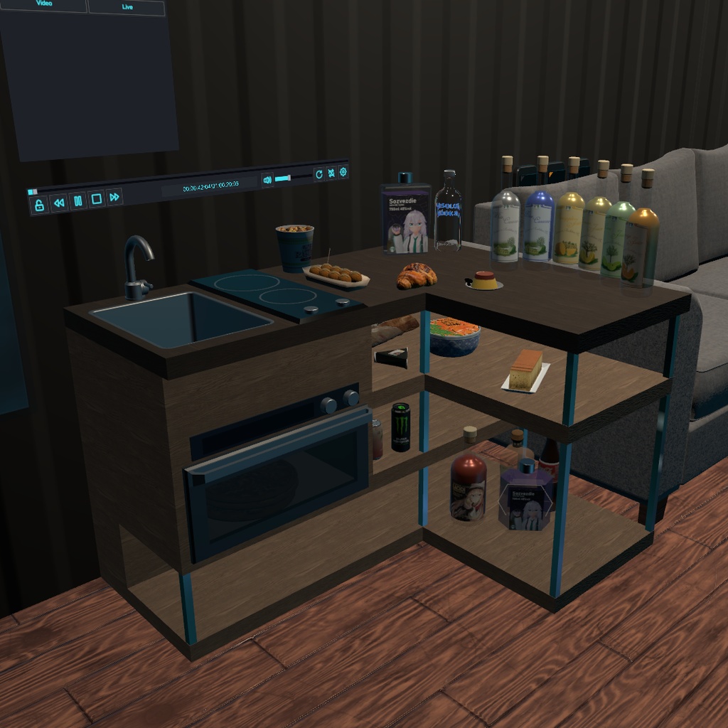 [VRChat] Kitchen table システムキッチン 3D Model - pandayuk1 - BOOTH