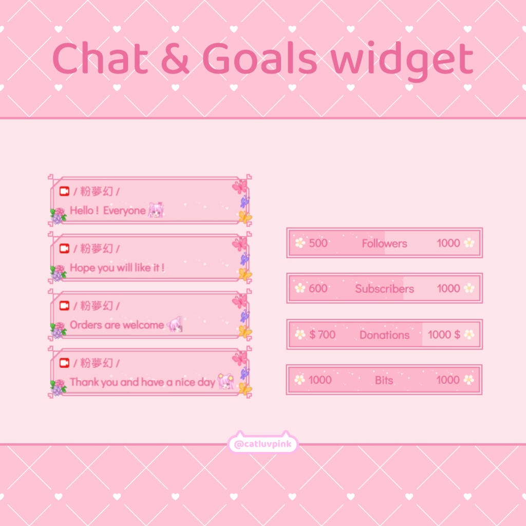 【配信】Rose with butterflies - Chat and Goals Widget for Stream | Twitch ...