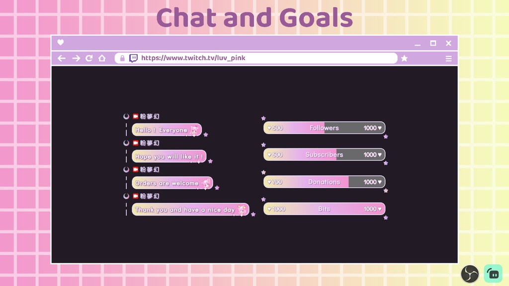 【配信】Colorful moon star - Chat and Goals for Stream - Twitch/Facebook ...