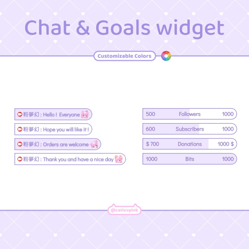 【配信】Simple dual color - Chat and Goals Widget for Stream | Twitch ...