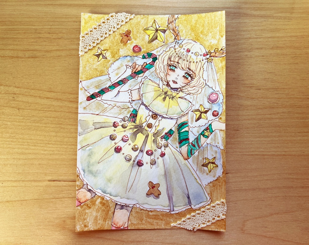 Christmasの白雪【額縁付き・アナログ原画】 - 💌Mero letter💌 - BOOTH