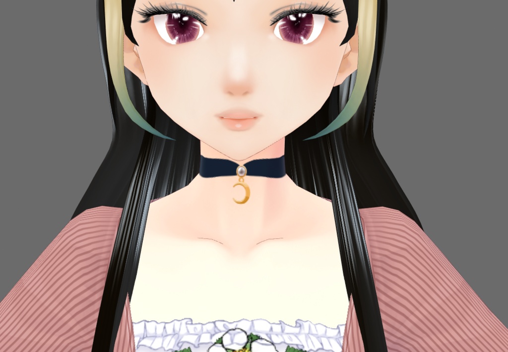 [FREE VROID TEXTURE] Blue and Gold Choker Necklaces - squishy - BOOTH