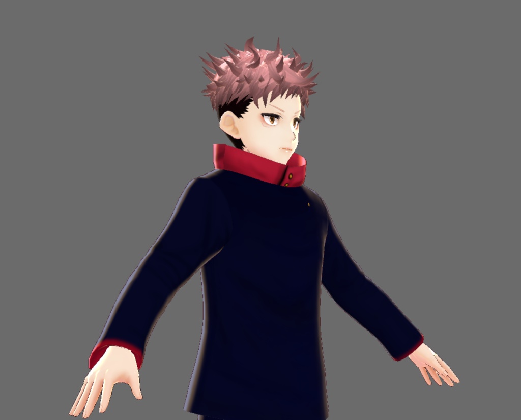 Anime Jujutsu Kaisen Itadori Yuji shirt,eyes,shoes VROID texture ...