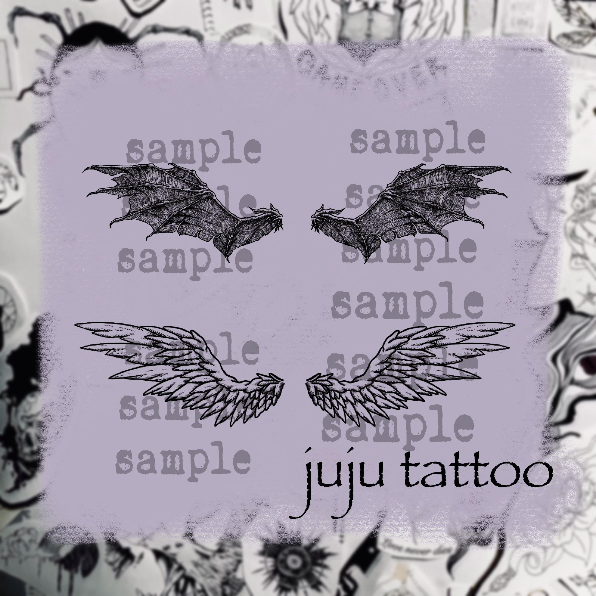 【VRC】Wing tattoo texture 翼モチーフタトゥー【ANGEL・DEVIL/天使・悪魔】 - 樹.ink - BOOTH