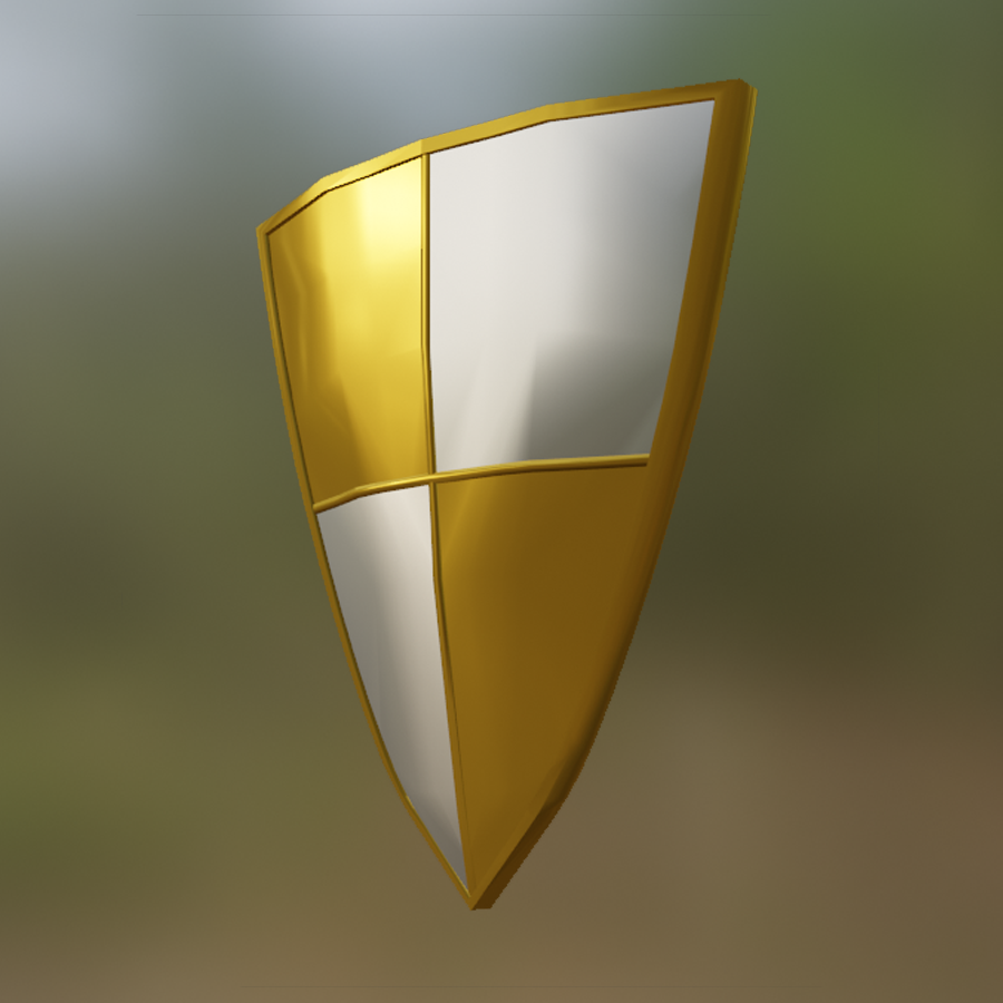 Shield Kite Shield Monarch Steel Wood Medieval Blacksmith 3D Blender ...