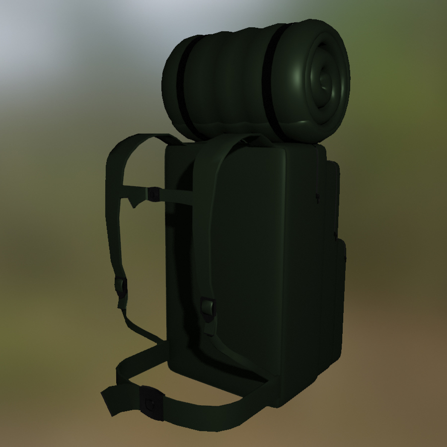 Military Backpack Equipment Zipper Sleeping Bag Survival Camping 3D ...