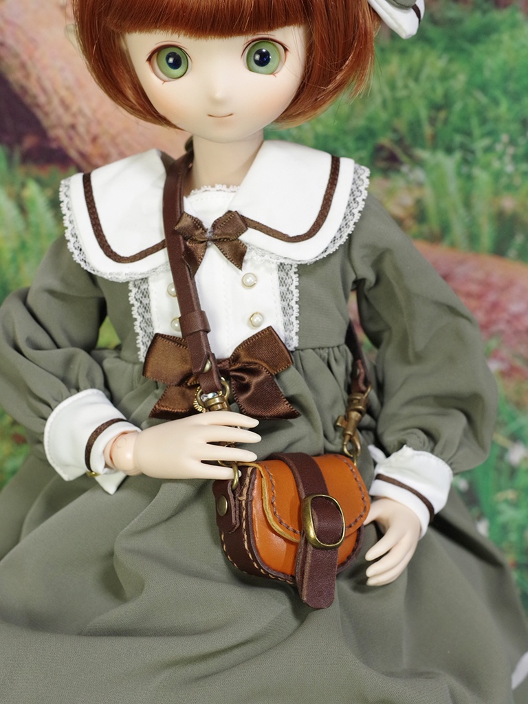 1/3ドール用革のショルダーバッグ（キャメル・マグネット） - 工房sinq - BOOTH