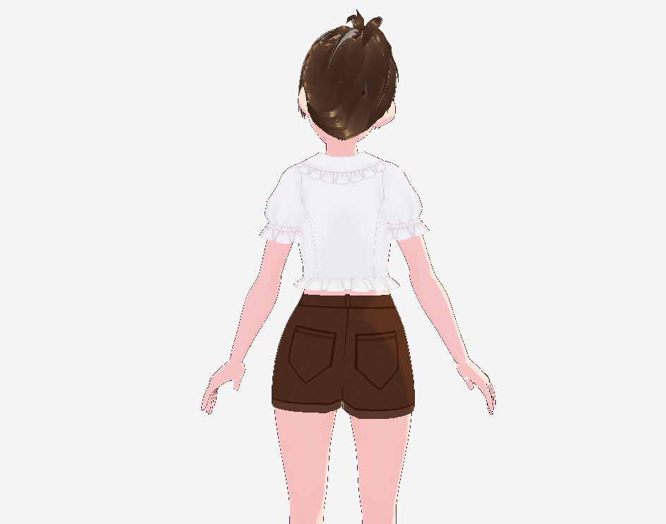 VRoid Brown High Waisted Shorts - jesskecreations - BOOTH