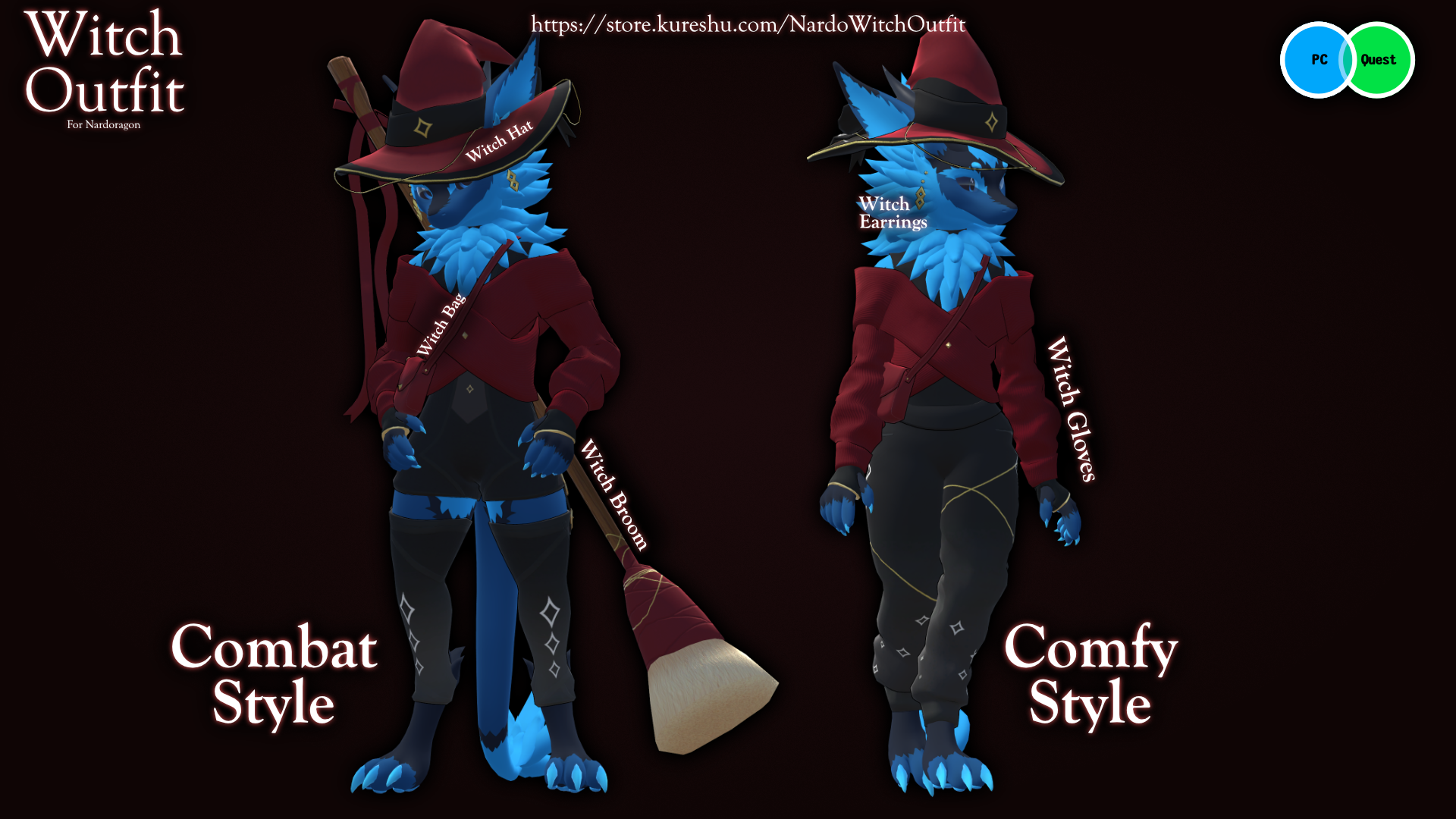 Nardoragon Halloween Witch Outfit (VRChat PC and Quest Compatible ...