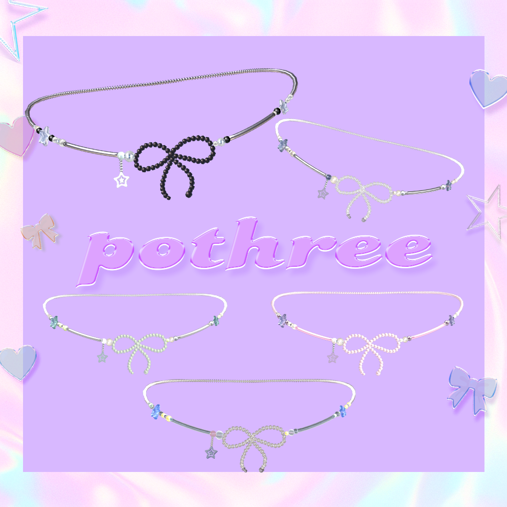 🎀リボンのビーズネックレスセット🎀【VRChat】 - pothree - BOOTH