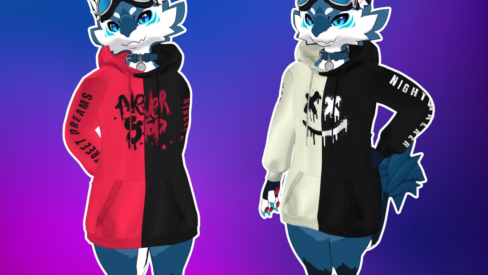TwoTone Streetwear Hoodie for Novabeast - No Skill 3D - BOOTH