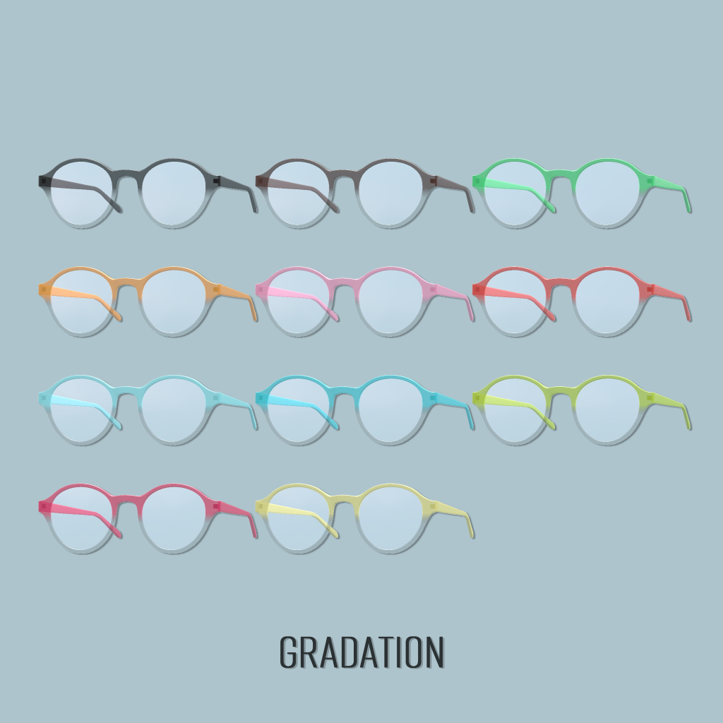 ボストンメガネ/Boston Glasses 計55種【ホログラフィック/クリアカラー/単色/グラデーション/木目】 - Trygone ...
