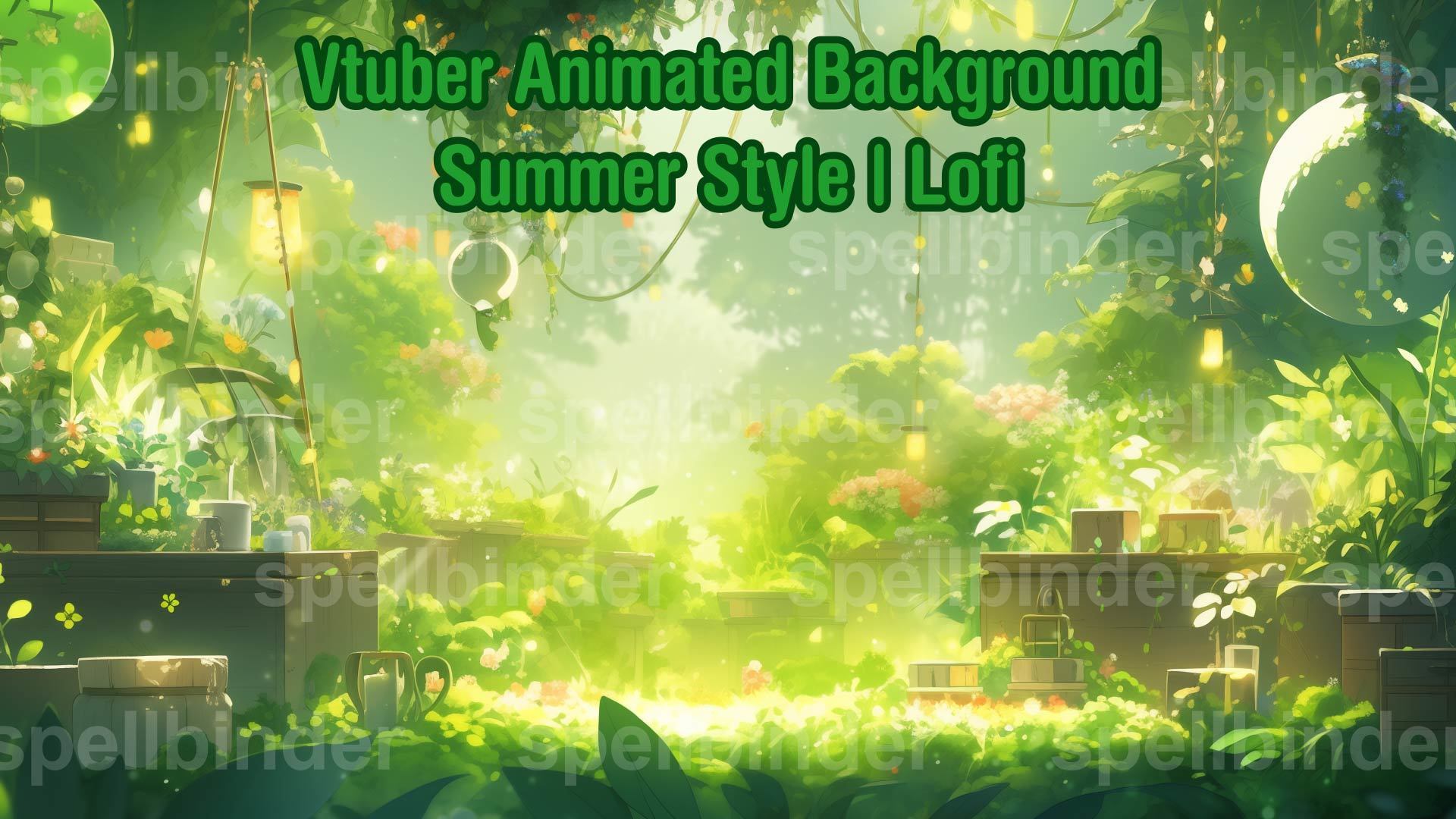 Vtuber Animated Background - summer forest background - spellbinder - BOOTH
