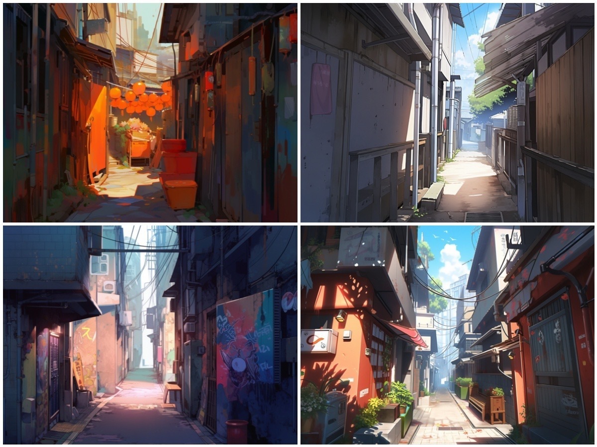 【無料】裏路地【AI作成TRPG背景素材】 - みかん大福食べたい【AI素材屋】 - BOOTH