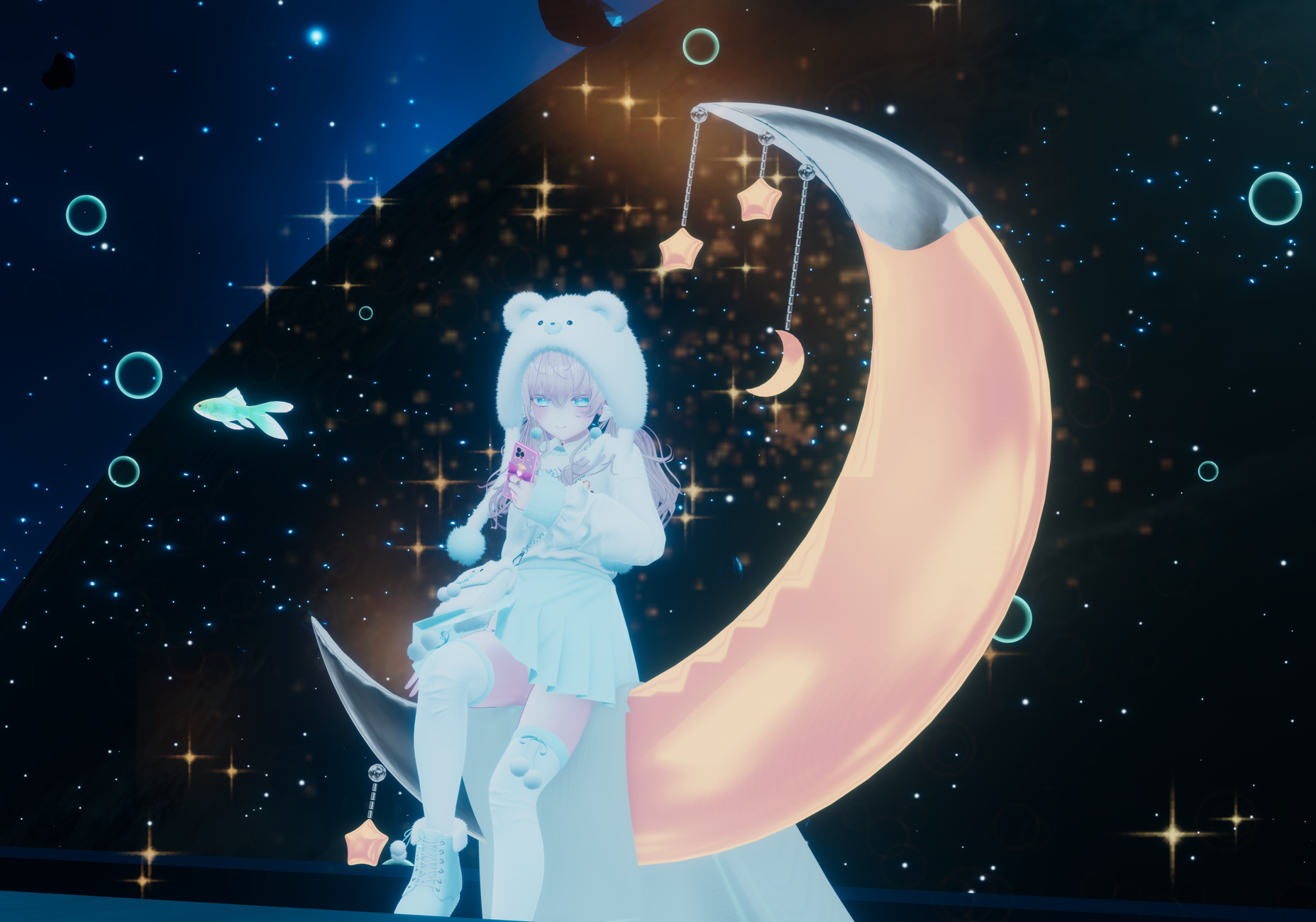 【VRChat】Runa_Crescent / (マウント, 椅子/MA対応) - 風花さら🌸 - BOOTH
