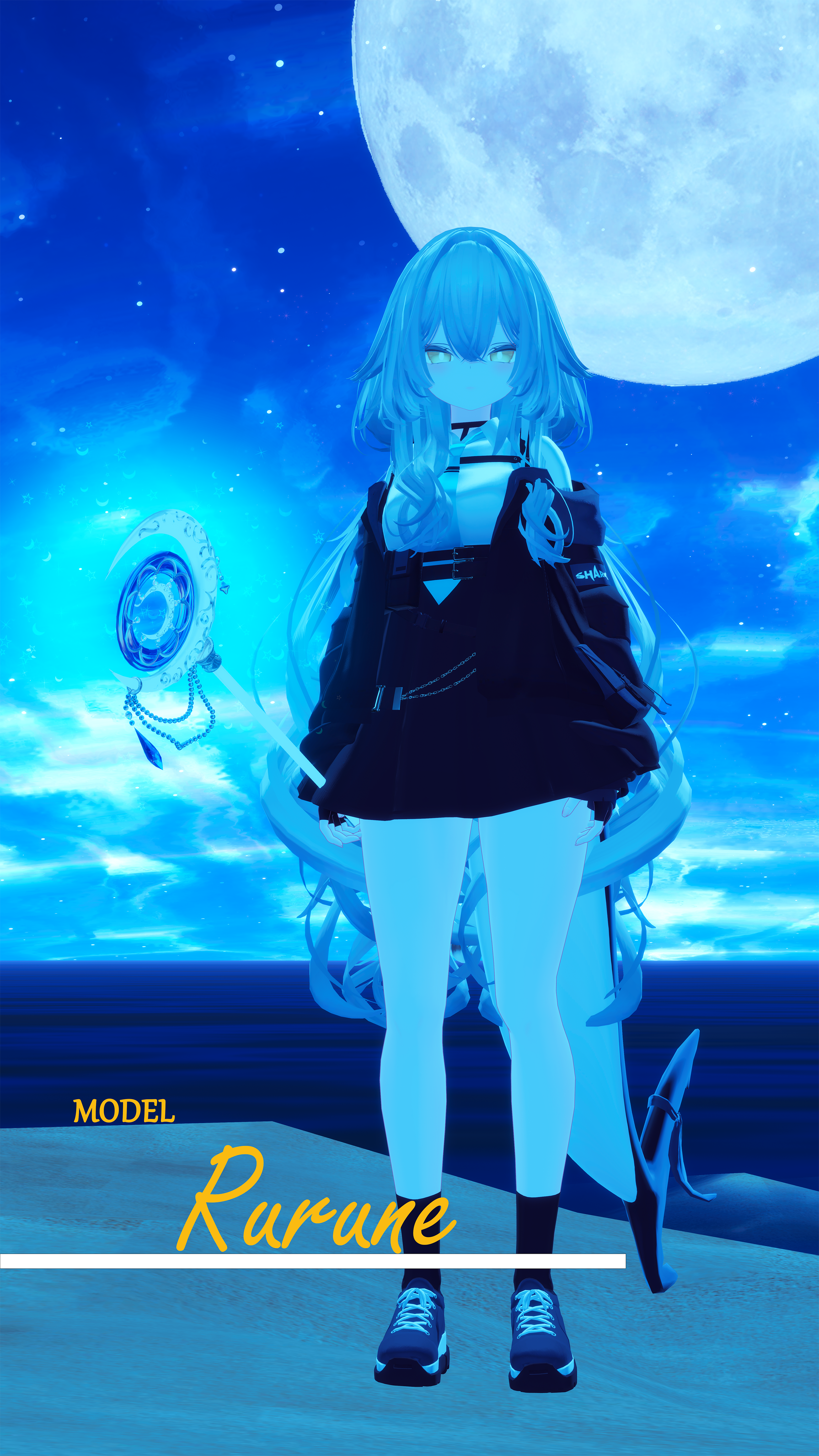 【VRChat】Runa_Vertere(ルナ・ヴェルテ)🌙 / (チャクラム，杖/MA対応) - 風花さら🌸 - BOOTH