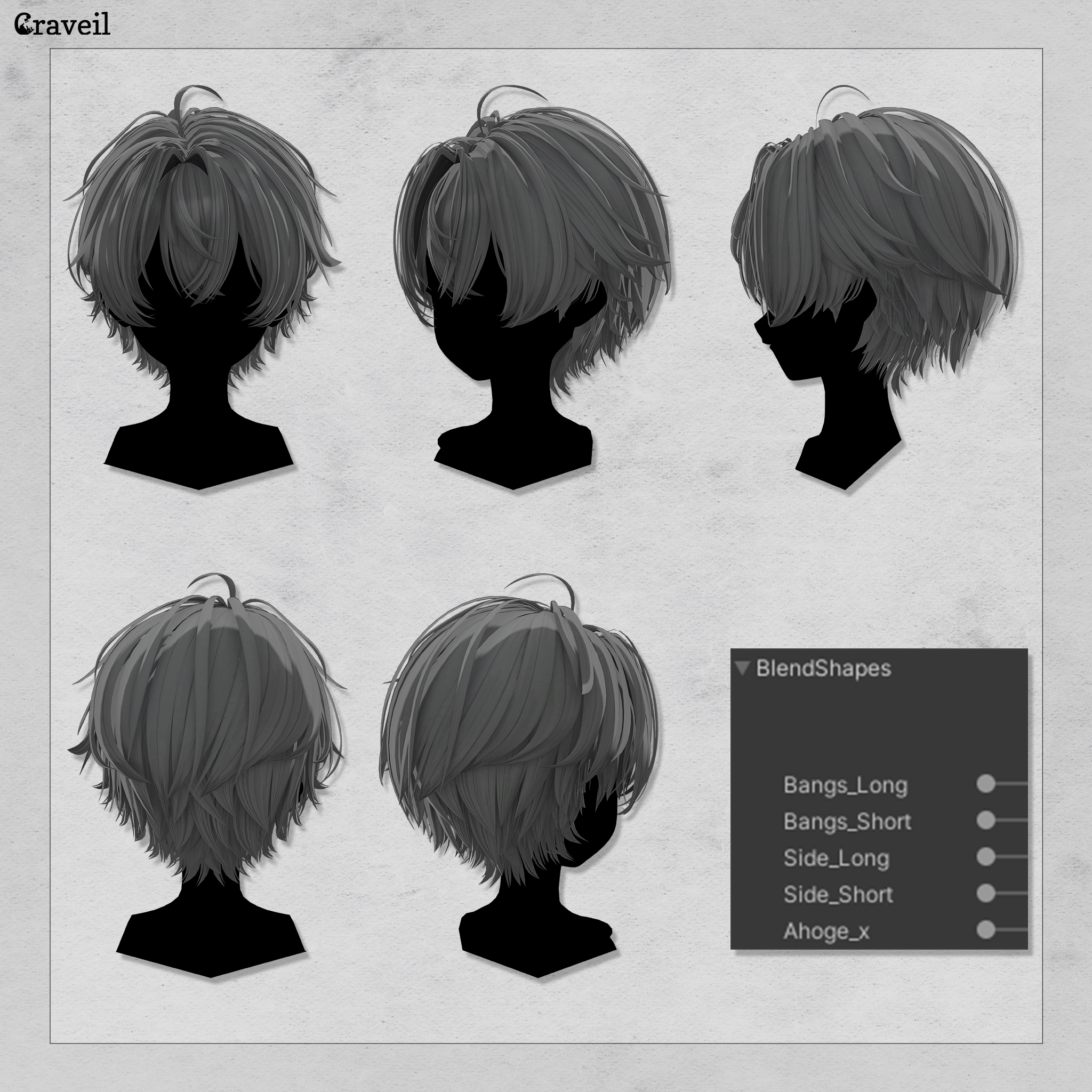 【VRChat Hair】Noxell【6アバター対応】 - Craveil - BOOTH