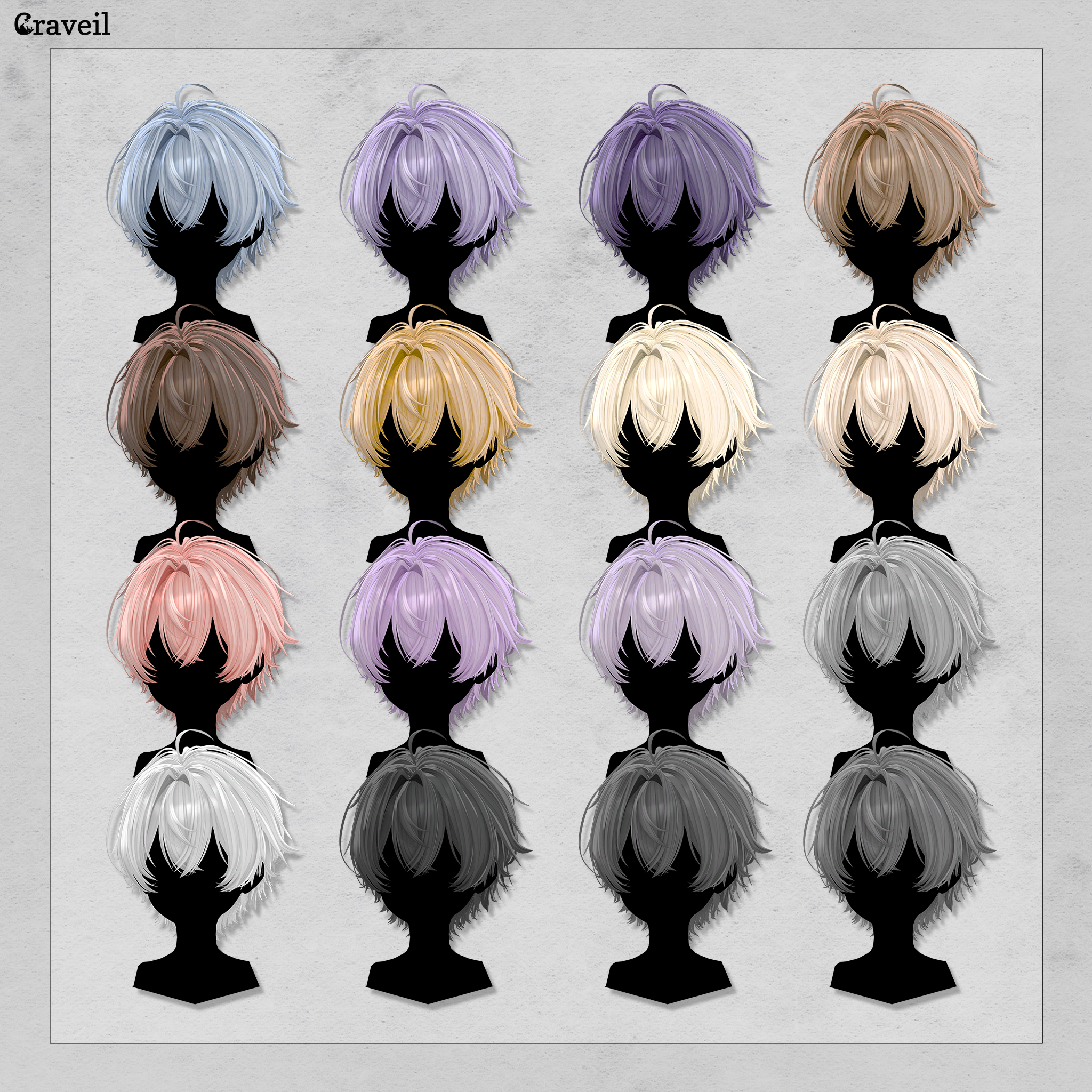 【VRChat Hair】Noxell【6アバター対応】 - Craveil - BOOTH