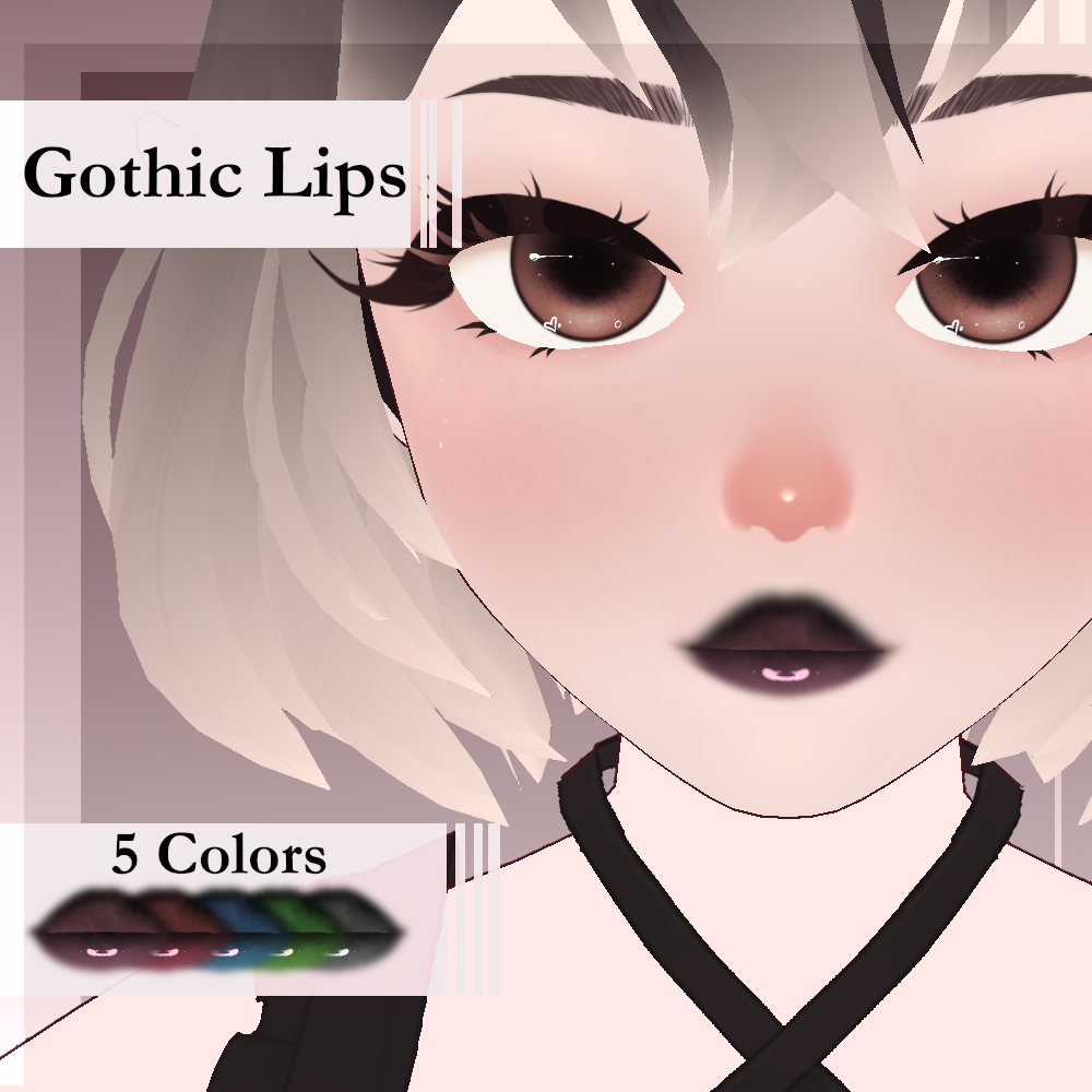 Gothic Lips - VRoid Lip Texture - mooshibee - BOOTH