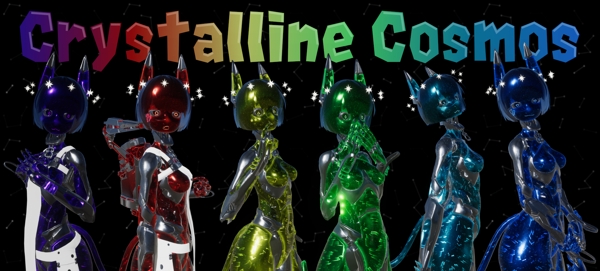 Crystalline Cosmos - Cyant and Runyant Material and texture set ...