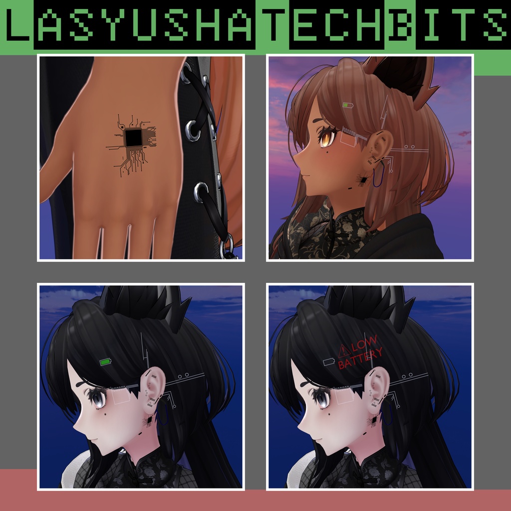 Lasyusha Tech Bits - ラシュシャ・テック・ビッツ - [Modular Avatar] - yargon - BOOTH