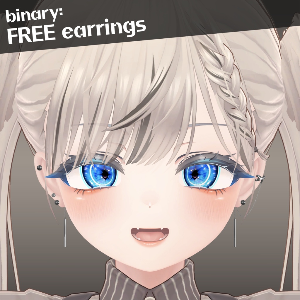 [ MANUKA ] BET-03 Lynx Eye+Eyelashes+Makeup FREE earrings - Binary - BOOTH