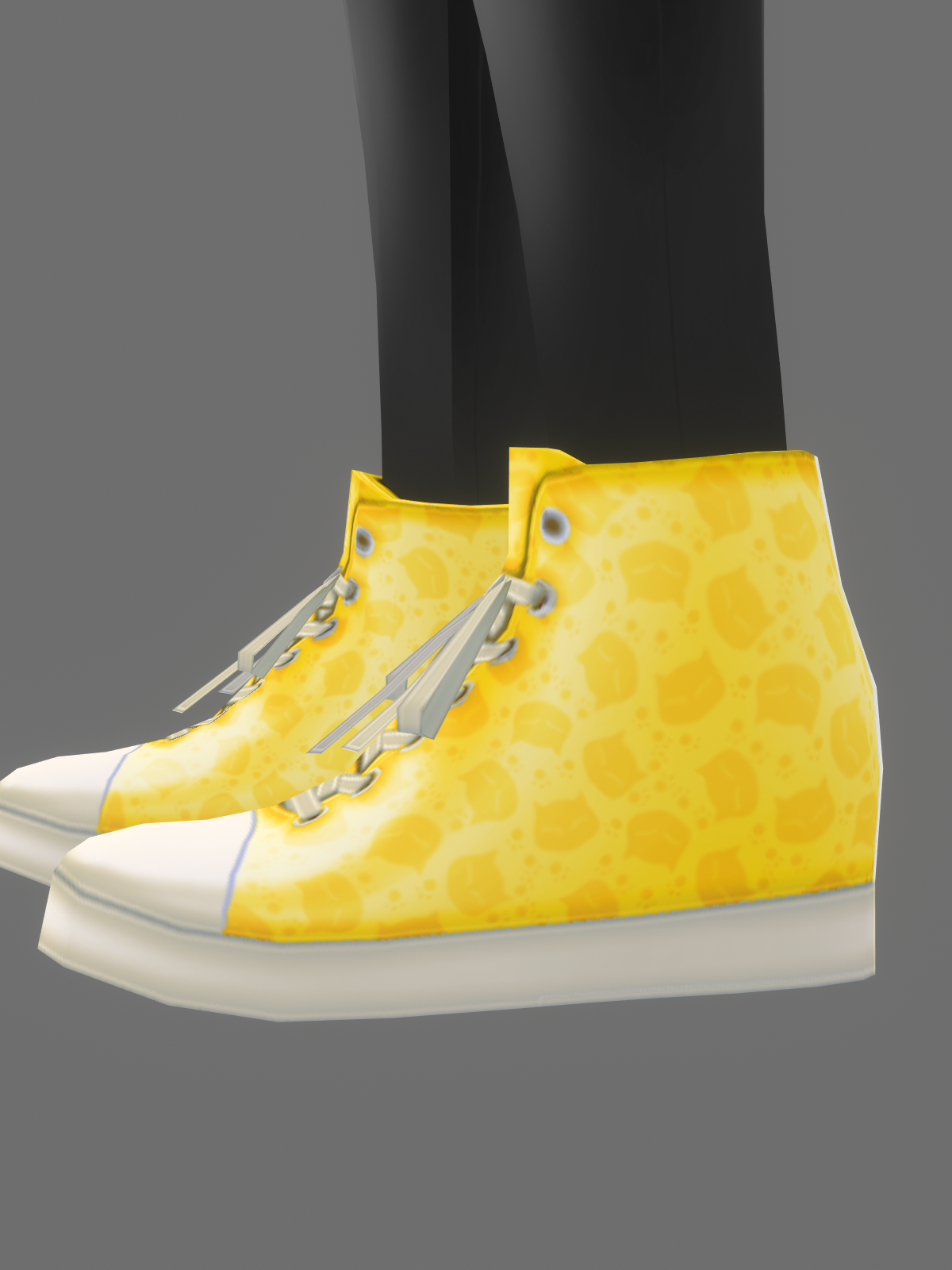 VRoid - Highcut Shoe Texture - Yellow Cats - FeliKitty - BOOTH