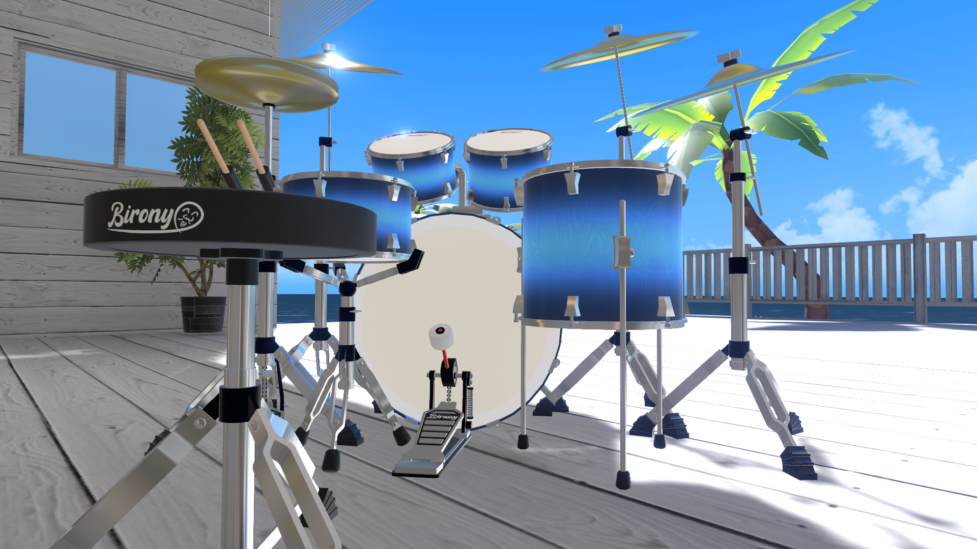 3Dモデル「Birony Drum Kit ドラムキット」+ VRChat Udon用ギミック - bironist - BOOTH