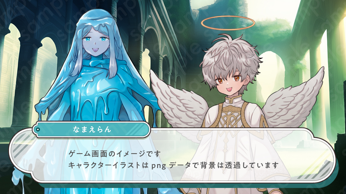 【立ち絵素材】水属性スライム女性のイラスト・ファンタジー・モンスター・擬人化・全身表情10種＋α - 素材POMPACK - BOOTH