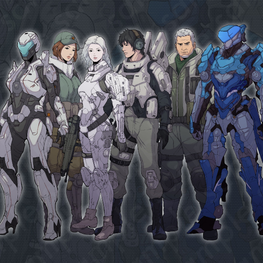 【ペン画立ち絵素材】SF系・近未来の装備キャラクター男女6人セット・ファンタジー - 素材POMPACK - BOOTH
