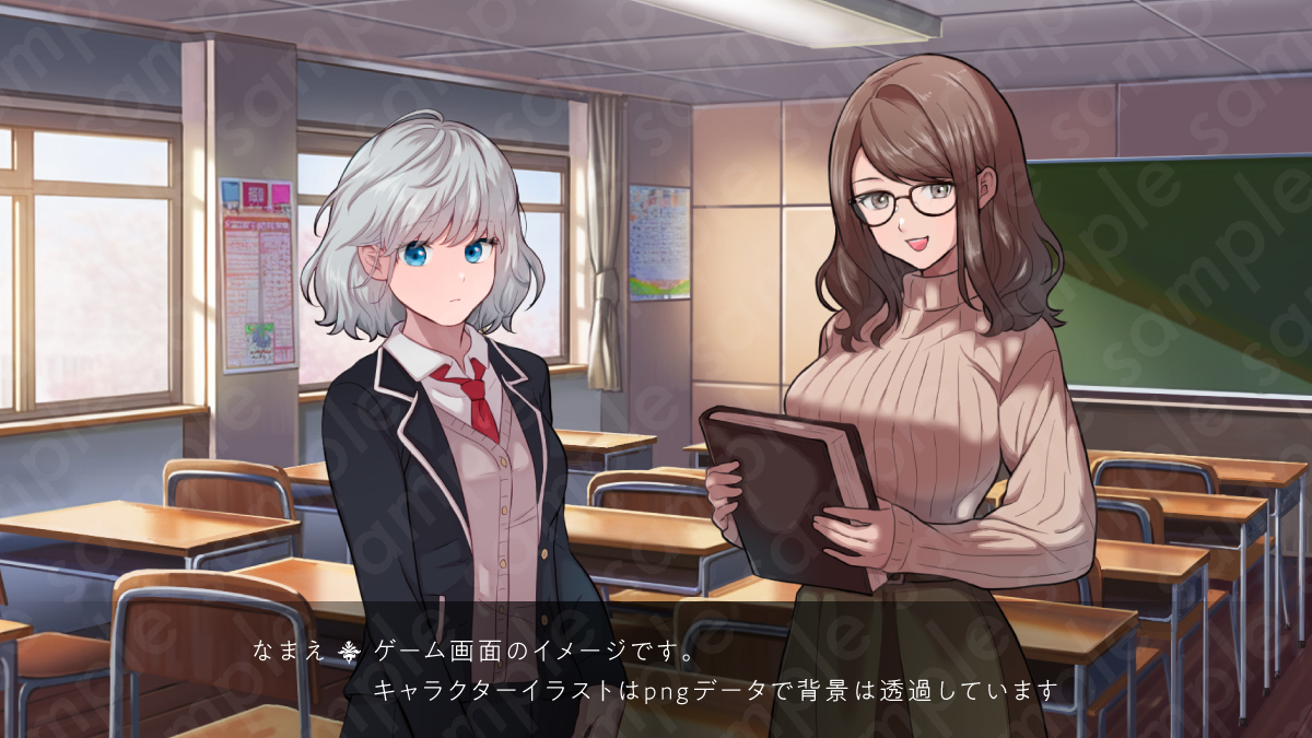 【無料立ち絵素材】ブレザーの制服を着た銀髪ボブヘアの女子高校生のイラスト・現代・全身表情5種＋α - 素材POMPACK - BOOTH