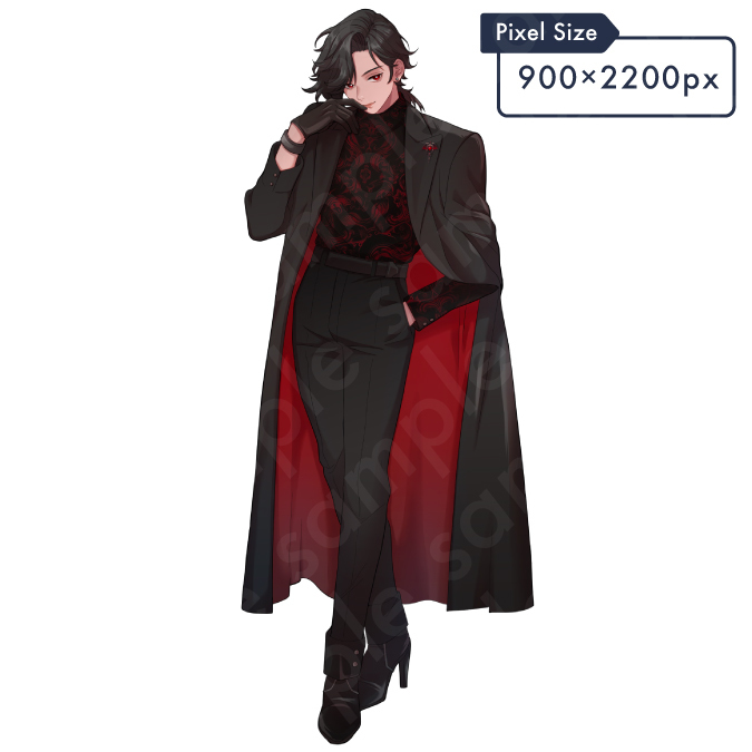 【立ち絵素材】怪しげな吸血鬼風・黒髪男性のイラスト・ファンタジー系・悪役・全身表情11種＋α【PSD付きセット有】 - 素材POMPACK - BOOTH