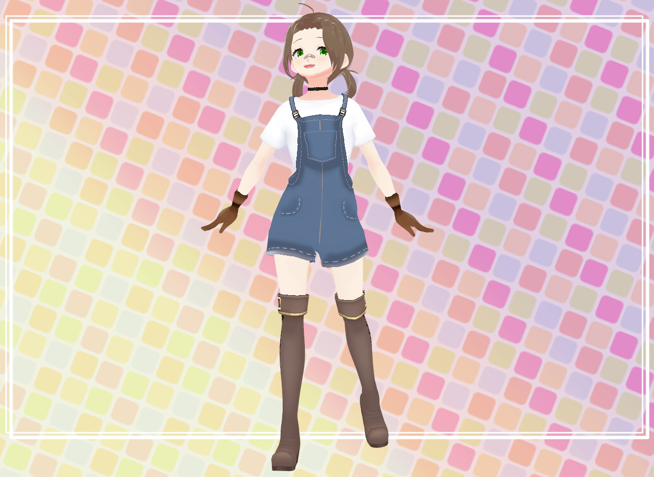 Overalls Vroid Custom Item Female - Tuber Vault - BOOTH