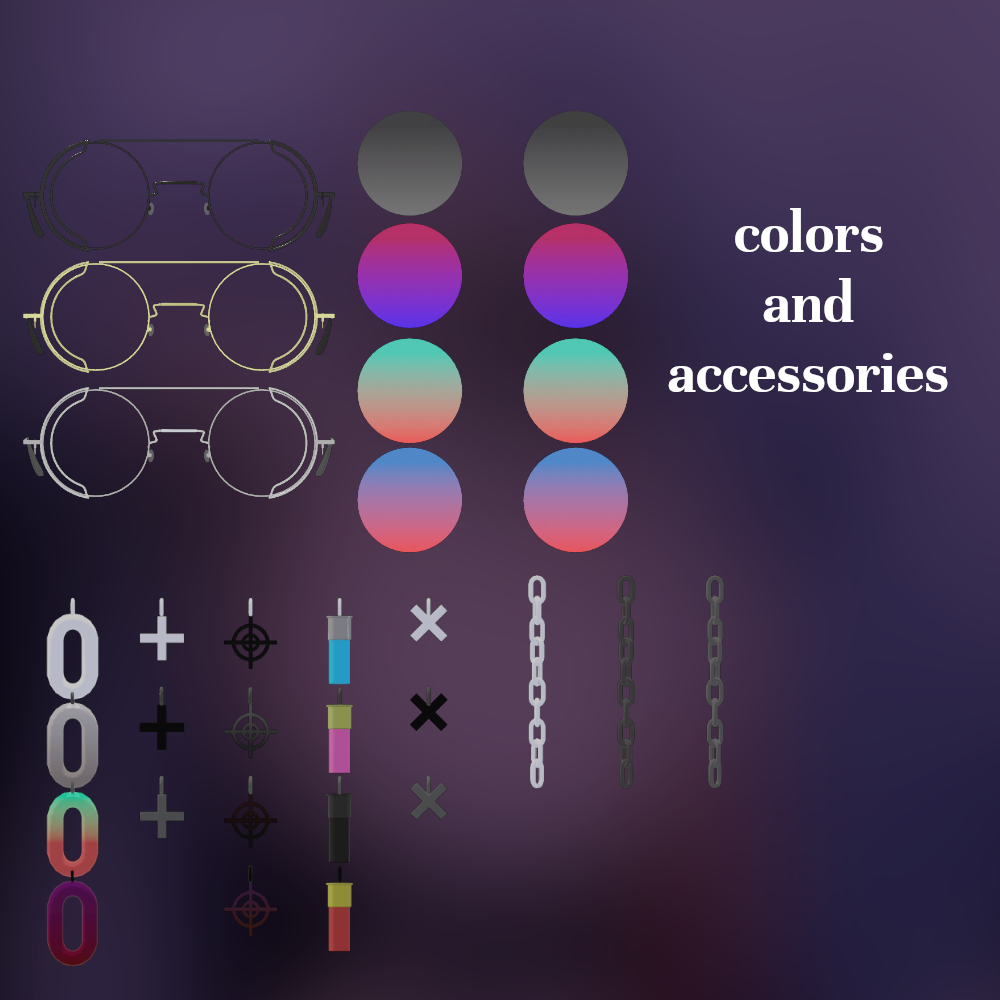 【VRChat向け】 glasses_03V2 - Roadworks - BOOTH