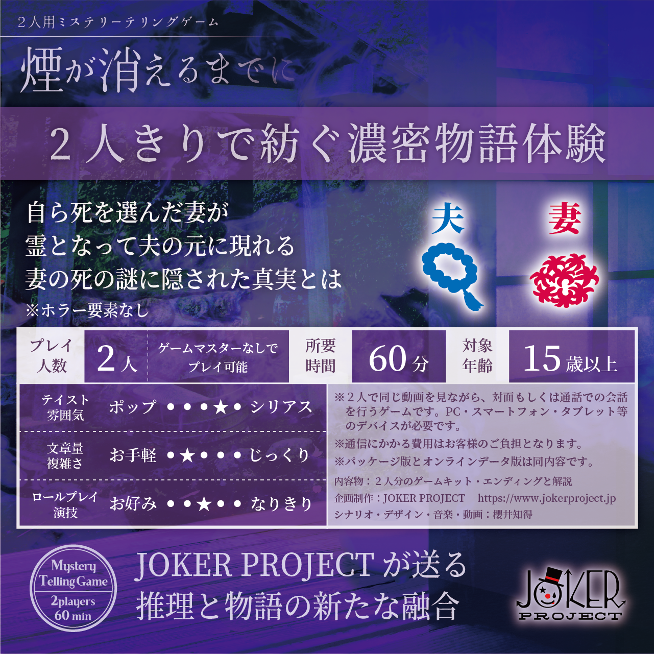 【ミステリーテリングゲーム】煙が消えるまでに - JOKER PROJECT - BOOTH