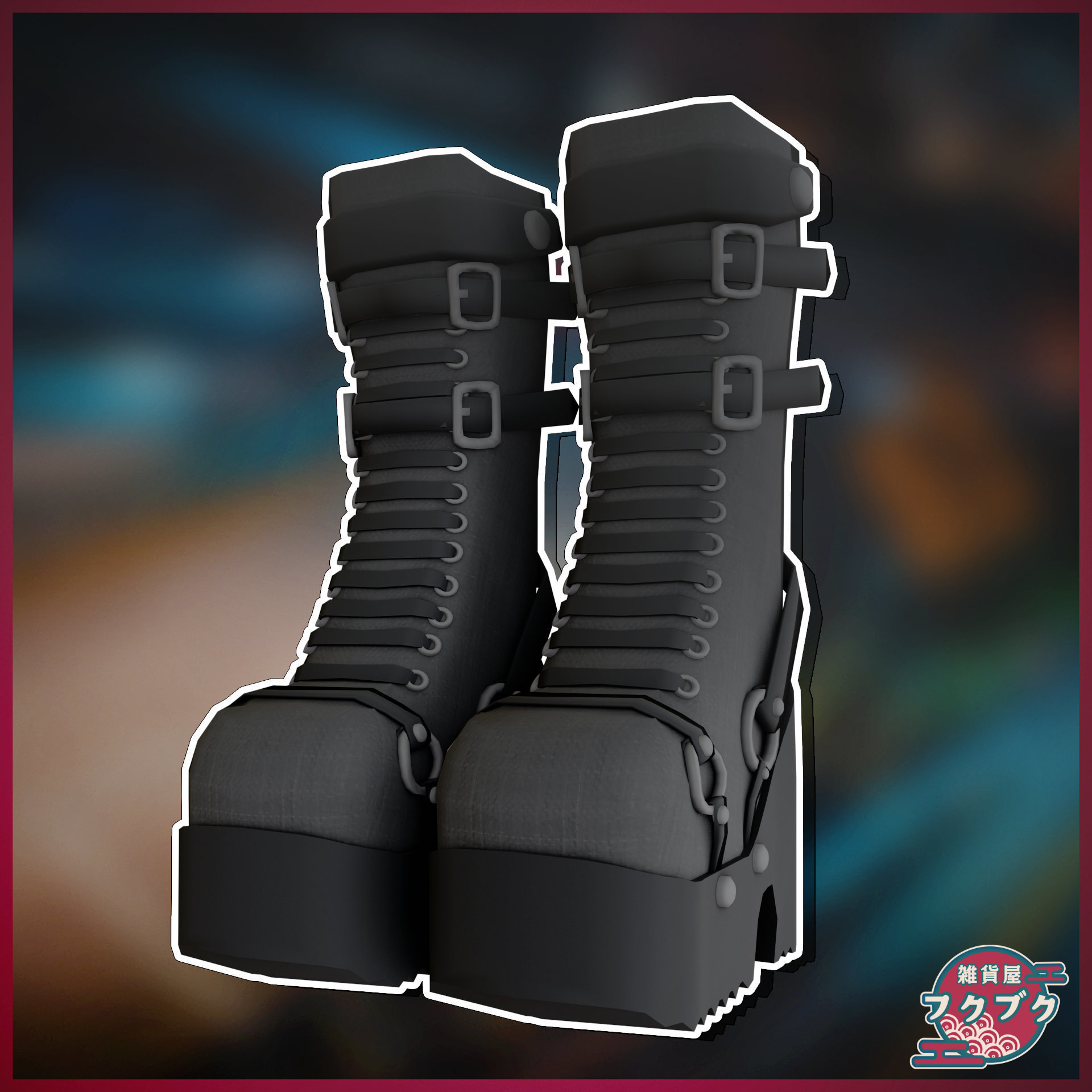 【舞夜対応】厚底ブーツ / boots / VRChat想定 - フクブク - BOOTH