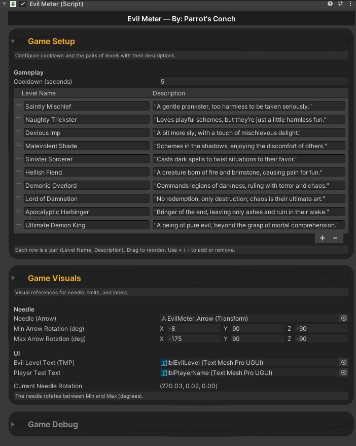 Evil Meter [VRChat] - Parrot's Conch - BOOTH