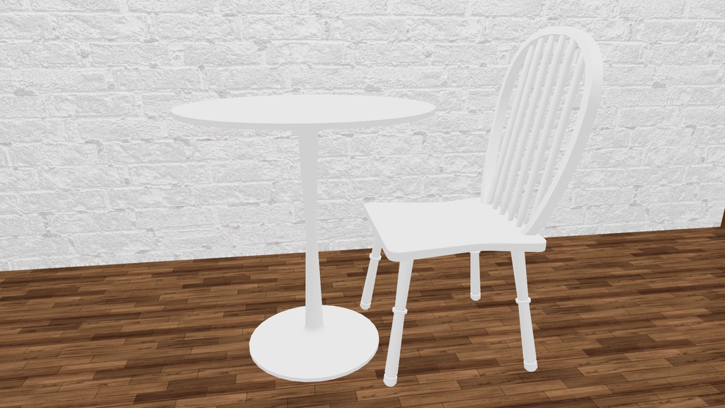 VRChat想定 WhiteTable&Chair - 雑貨屋MeHer - BOOTH
