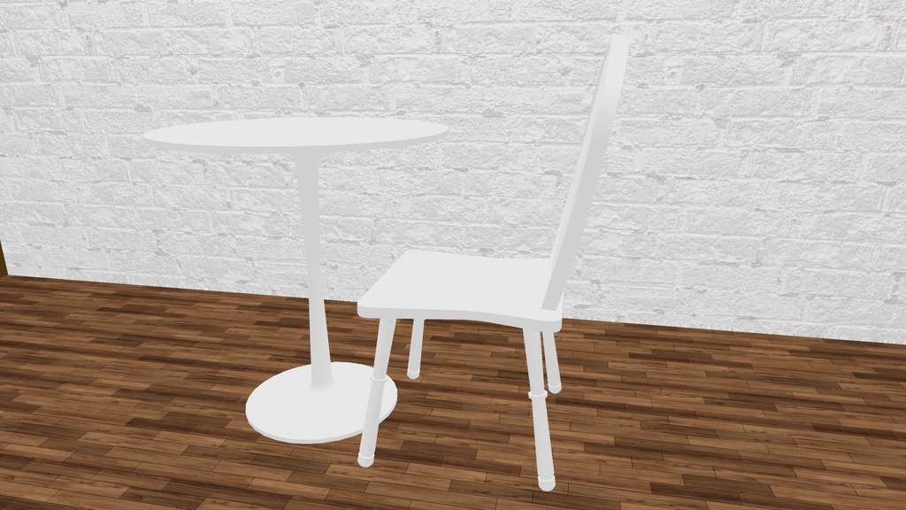 VRChat想定 WhiteTable&Chair - 雑貨屋MeHer - BOOTH
