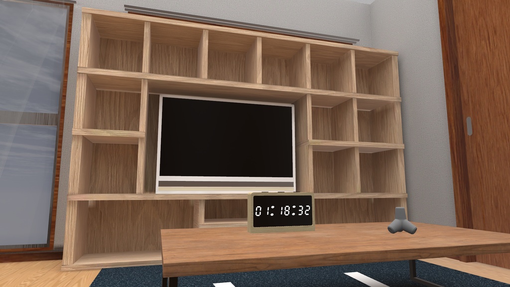 VRChat想定 壁面収納付きテレビ台 - 雑貨屋MeHer - BOOTH