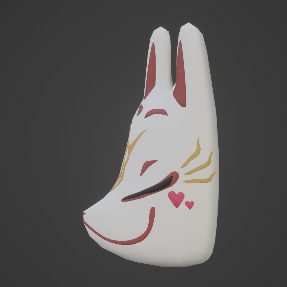 【3Dモデル】かわいい狐のお面♥ -Cute Fox Mask♥-【VRChat想定】 - gugigogogega's - BOOTH