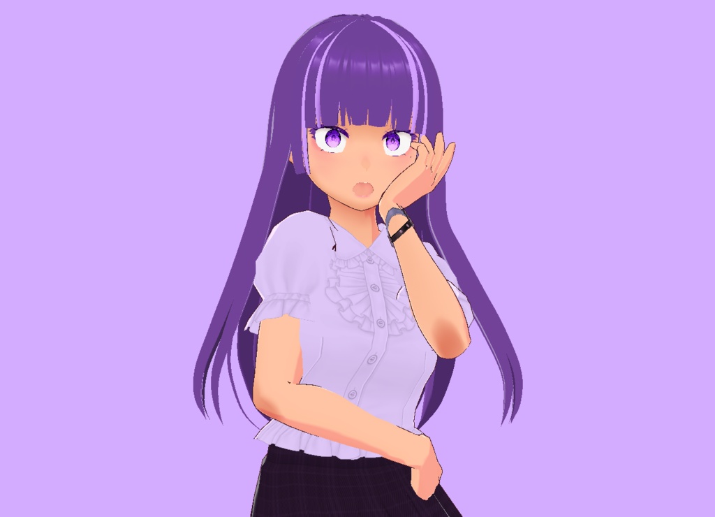 FREE Purple Theme Girl Vtuber - freevroidassests - BOOTH