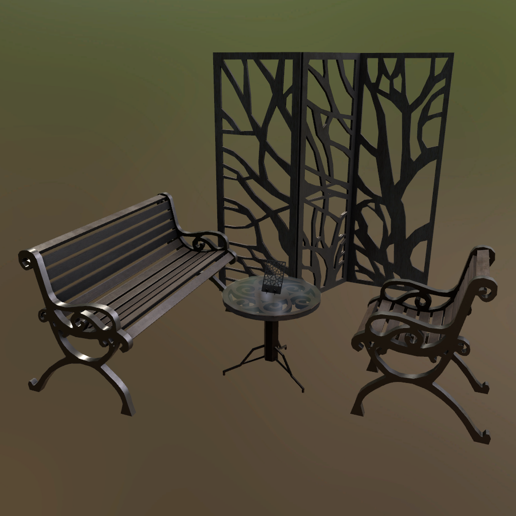 Chairs Table Decor Set [VRChat] - Your Rainy Day - BOOTH
