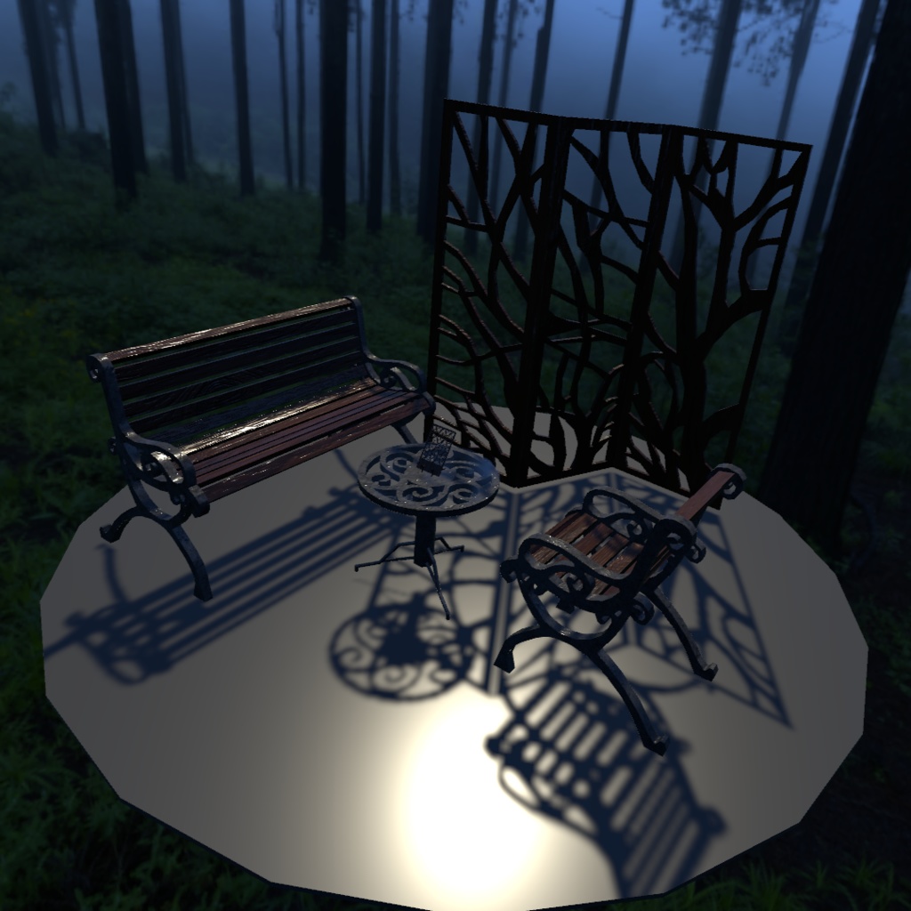 Set Chair Table Deco [VRChat] - Your Rainy Day - BOOTH