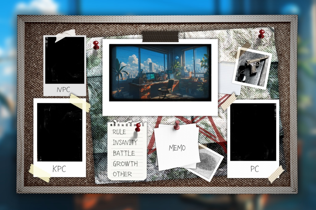 探偵事務所のコルクボード【TRPG部屋素材】 - 翅送堂 - BOOTH