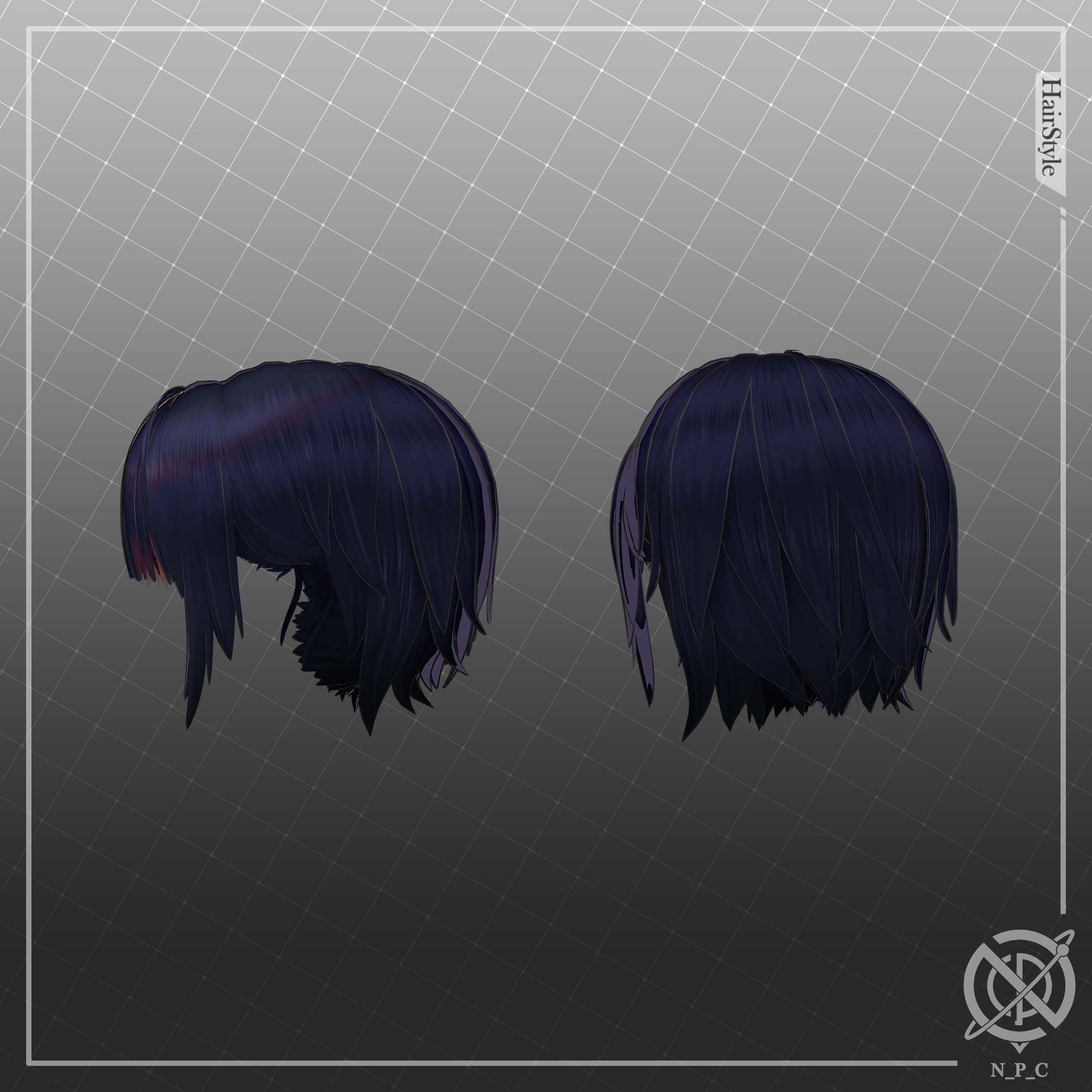 【3Dモデル】LayeredShortBob - N_P_C - BOOTH