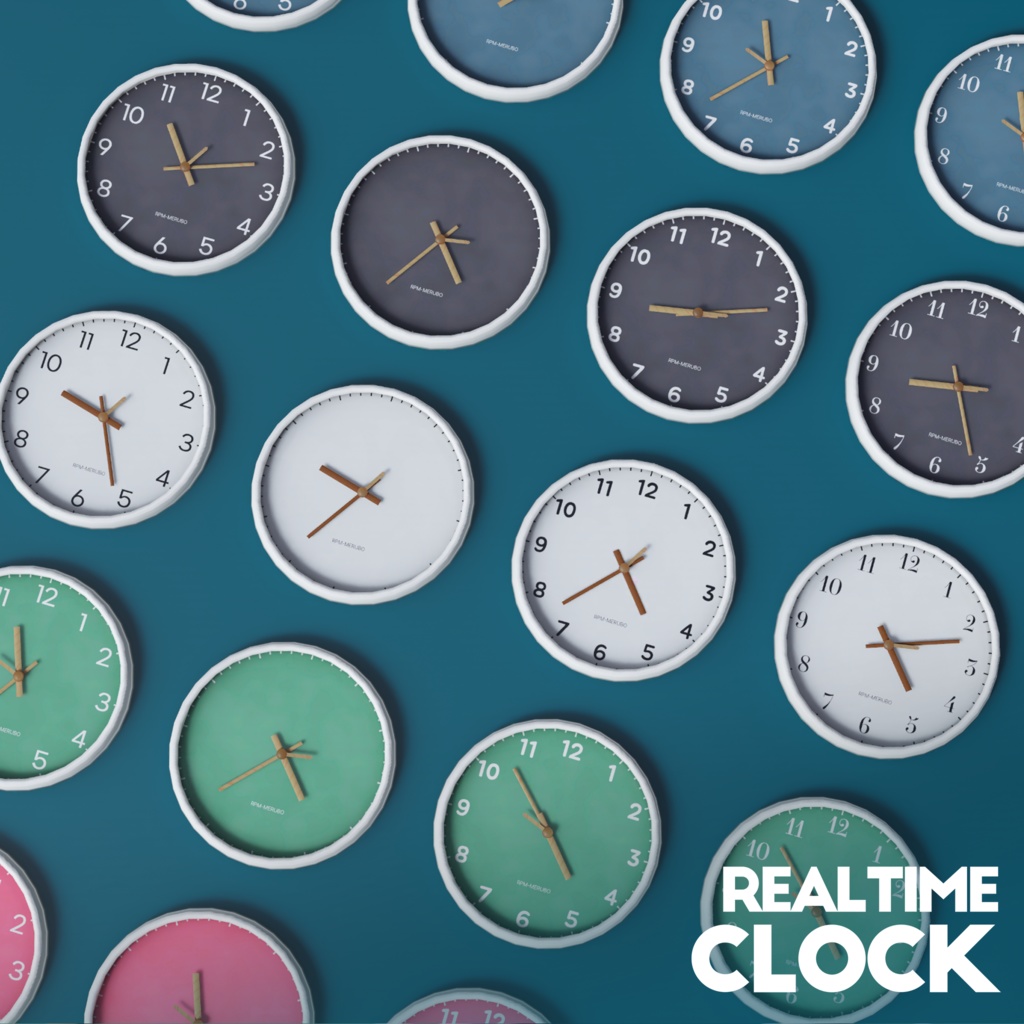[FREE] Udon Realtime Clocks 20 types - RPM&MERUBO - BOOTH