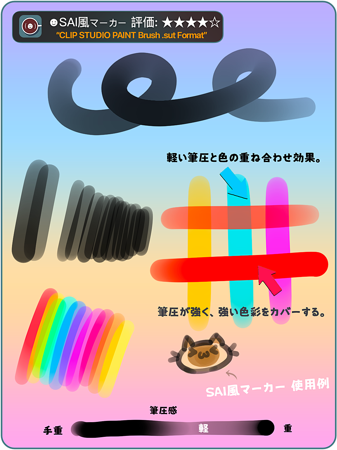 CSP用SAI風ブラシセット - 笔策丹青 - BOOTH