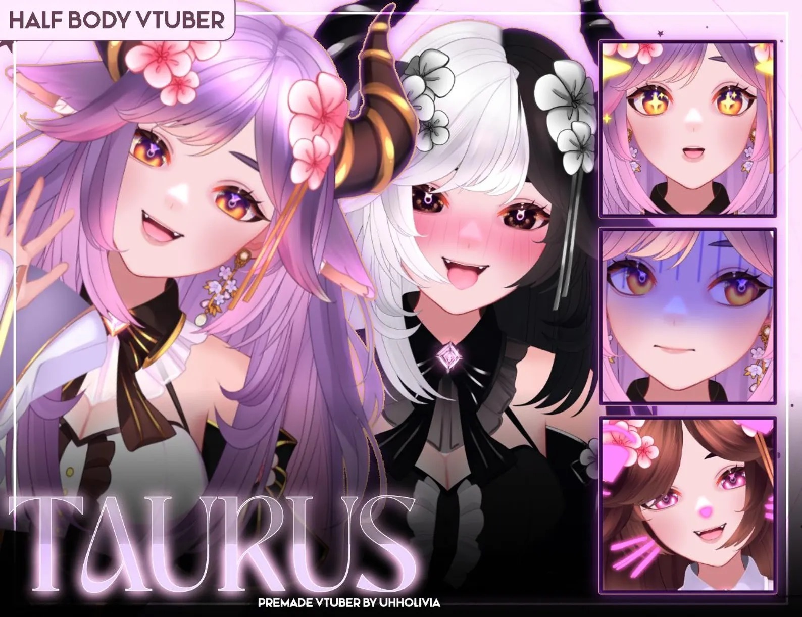 Customizable Live2d Vtuber Model! Taurus the Zodiac Vtuber - |Half Body| Vtuber Model ...