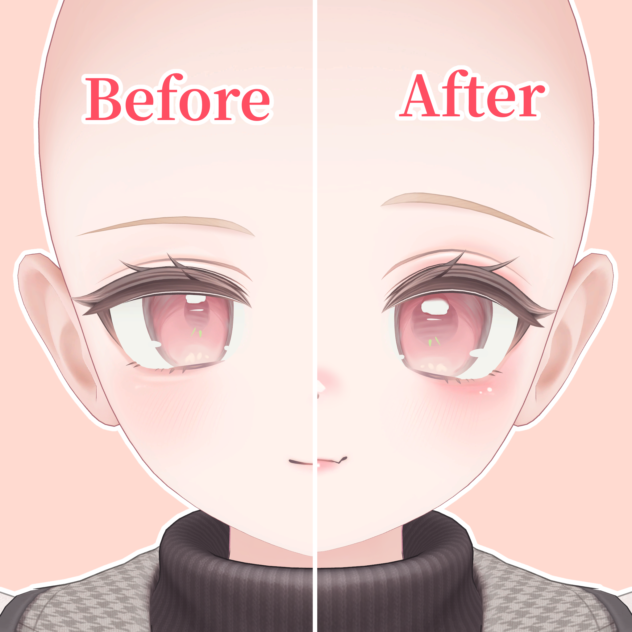 🍫Eku🍫natural makeup&Blendshape #arupaka_VRC #Eku3D - arupaka - BOOTH